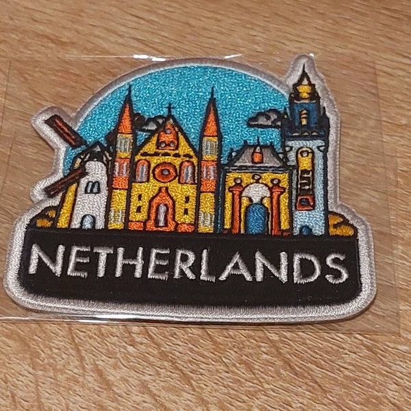 The Netherlands Travel Patch Embroidered Iron on Sew on Badge Souvenir ...