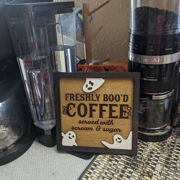 Coffee Bar Sign | Freshly Boo’d Coffee Sign | Halloween Coffee Bar ...