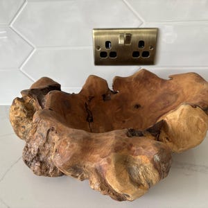 Root Wood Bowl Copper Inlay Wooden Bowl Rustic Bowl Decorative Bowl ...