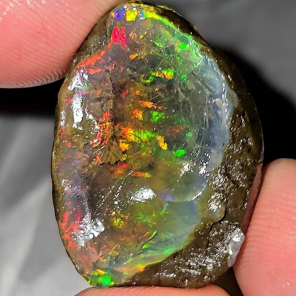 Opal Rough Gemstone, Natural Ethiopian Opal Welo Fire Crystal Opal ...