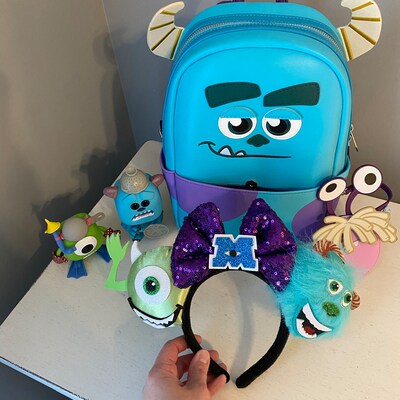 Monsters Inc/ Pixar Fest Inspired Minnie Mouse Ears With Sequins Bow - Etsy
