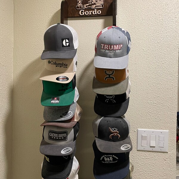 Cap Rack , Rack for 20 Caps, Custom Cap Rack , Cap Rack 3D, Personalize ...