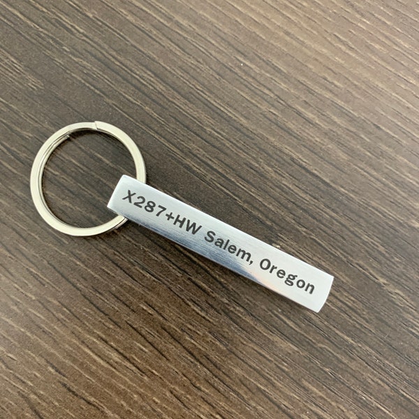 Custom Keyring, GPS Coordinates Keychain, Personalised Keychain, Custom ...