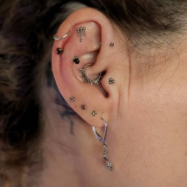 Wire Wrapped Black Titanium Anodized Industrial Barbell Scaffold ...