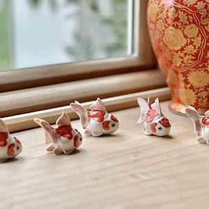 Koi-inspired Goldfish Figurine - Hand-painted Ceramic Art for ...