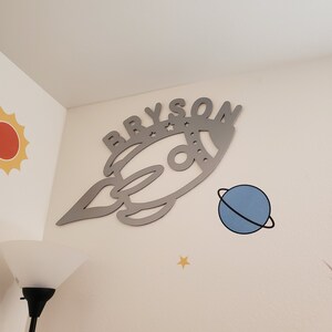 Rocket Name Sign Nursery Decor Personalized Wood Sign - Etsy