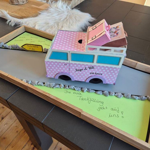 Cute Camper Van Gift Box, Digital Download Cut Files, SVG Template for ...