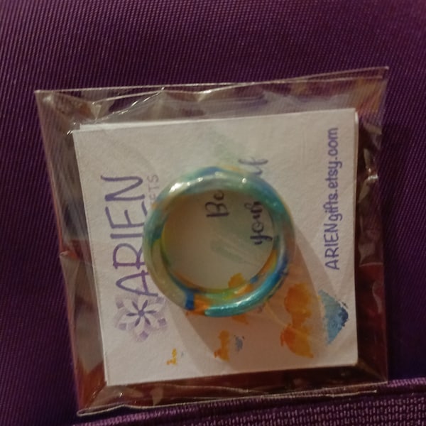 Aroace Ring - Aroace Pride Ring - Aroace Jewelry - Aroace Sunset Pride - Resin Ring - LGBTQ Ring ...