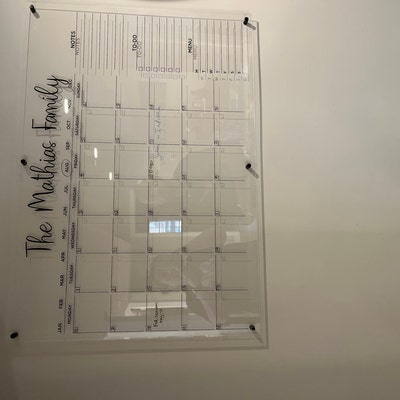 Acrylic Family Planner Personalized Monthly Calendar Dry Erase Board ...