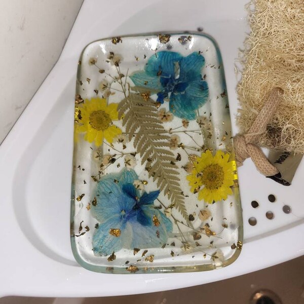 Resin Trinket Tray With Snowflakes, Custom Blue White Resin Rolling ...