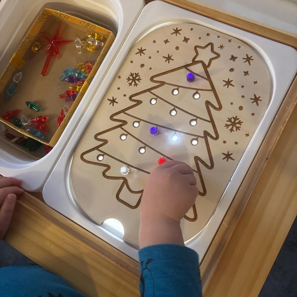 Christmas Tree Bulb Sensory Bin Insert for IKEA TROFAST, Flisat Insert ...