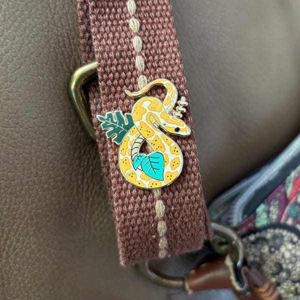 Yellow Corn Snake Enamel Pin, Yellow Snake, Snake Pin, Yellow Snake ...