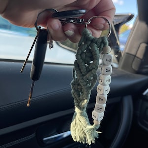Custom Key Chains Macrame Wristlet Personalized Key Fob Cute - Etsy