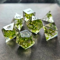 Fern Forests - Set of 7 Moss Dnd Sharp Edge Druid Dice Set Critical ...