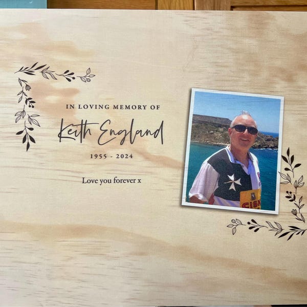 Personalised One Photo Keepsake Memory Box 5 Sizes | Photo Memory Box ...