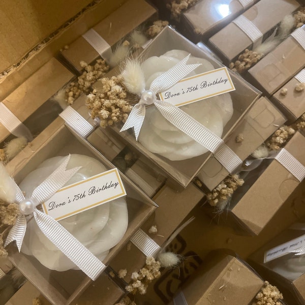 50 PCS Wedding Candle Favors, Rose Candle Gifts Bulk, Candle Gift Box ...