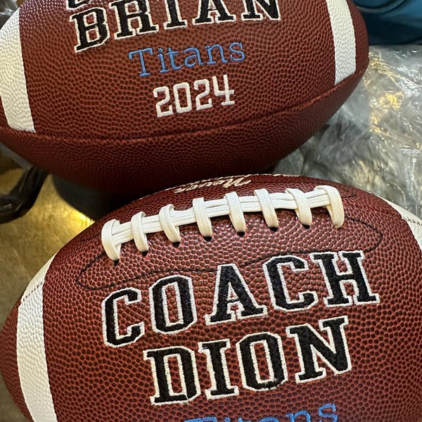 Coaches Gift//custom Personalized Embroidered Football // Football Gift ...