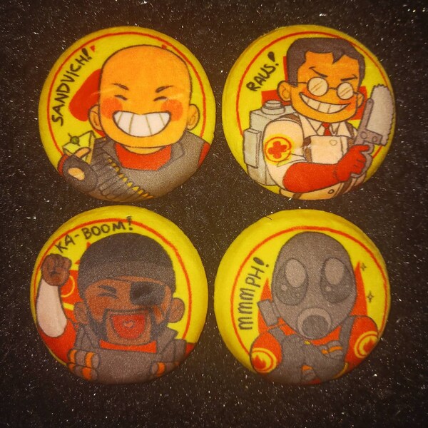 Big Squishy Fabric TF2 Buttons (2.5") - Etsy