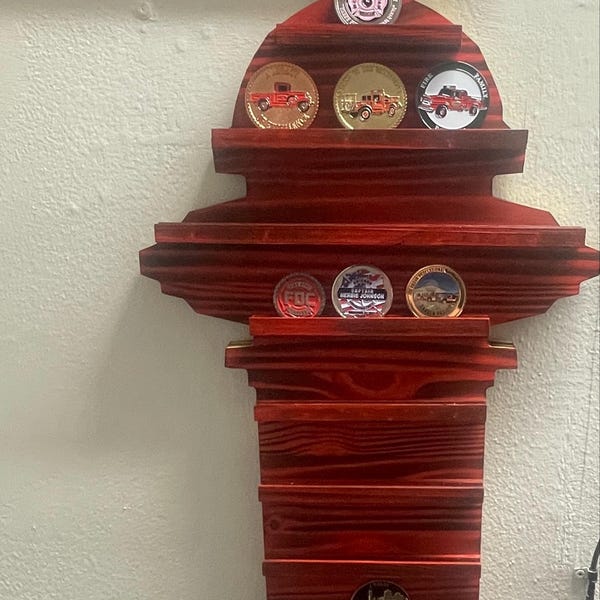 Firefighter Challenge Coin Display, Fire Hydrant, Gift for Firefighters ...