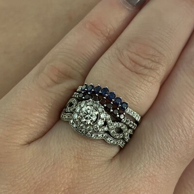 Infinity Garnet Engagement Ring Curve Wedding Band 8x10mm - Etsy