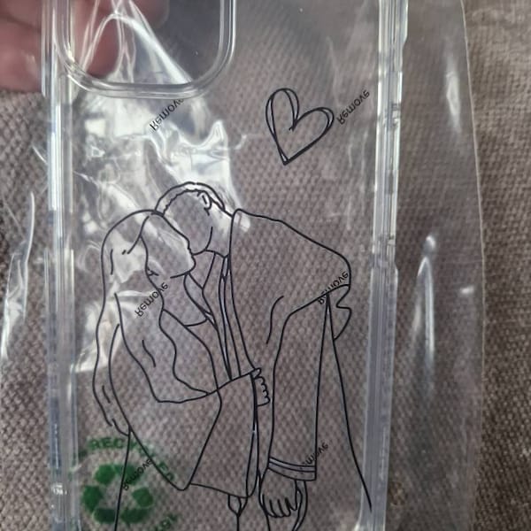 Custom Line Art iPhone Case Personalized Gift for Him and Her Unique ...