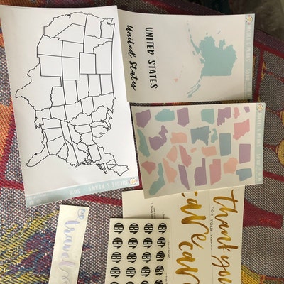 United States Travel Tracker Sticker Map S071 50 US States Visited Map ...