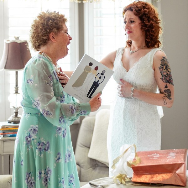 Personalized Bride and Parents Portrait Art DIGITAL | Mother & Father ...