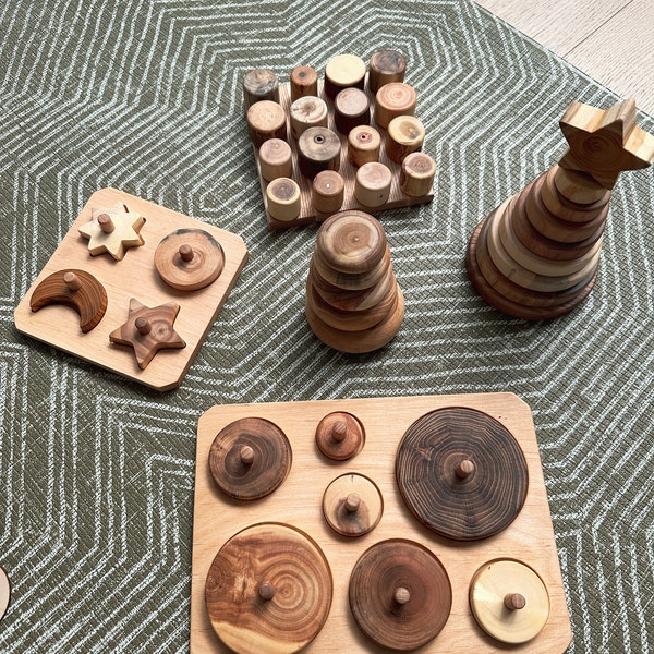 Wooden Blocks Montessori Toddler Blocks Waldorf Wooden Blocks Natural ...
