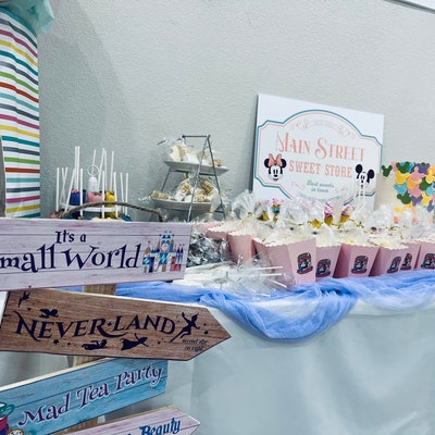 Disneyland Party Directional Sign, Mickey Birthday, Princess Birthday ...