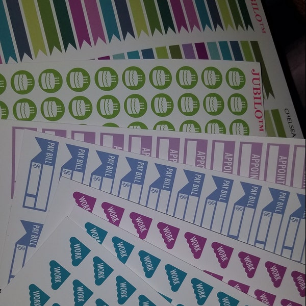 WORK STICKERS - SCALLOPED Corners. Planner Stickers. Calendar Stickers ...