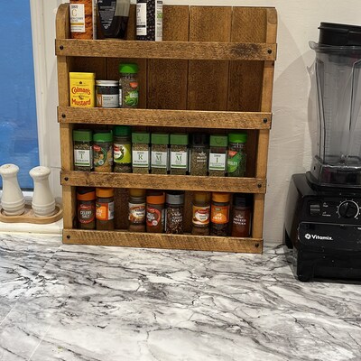 Rustic Spice Rack Wooden Spice Rack Wall Mounted Spice Rack - Etsy
