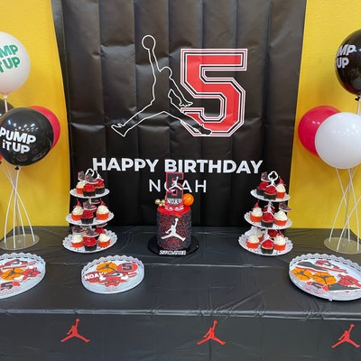 BASKETBALL Birthday Party Backdrop Basketball Birthday Party Background ...
