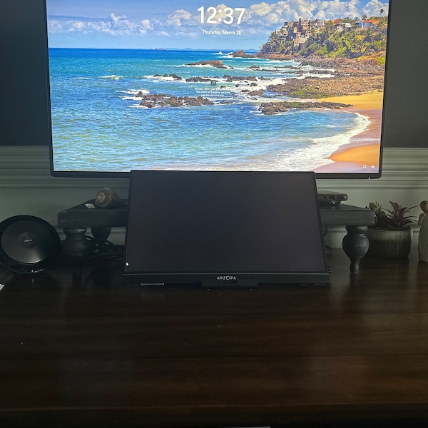 Farmhouse Computer Monitor Rustic Wood Stand - Etsy