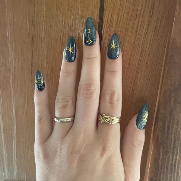 Blue and White Porcelain Nails/3d Floral Press on Nails Long Square ...