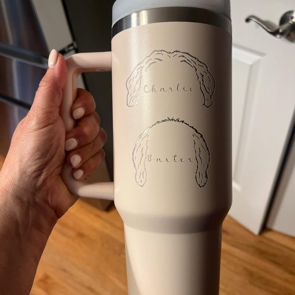Custom Dog Photo Tumbler With Handle, Personalized Gifts for Dog Mom ...