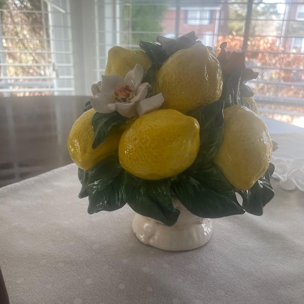 Italian Ceramic - Set of 4 Dinnerware Plate Lemons ISCHIA - Hand ...