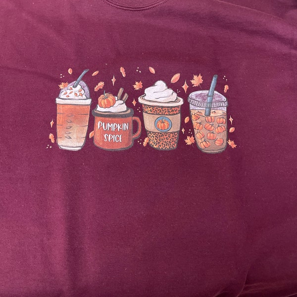 Fall Coffee Sweatshirt, Fall Sweater, Pumpkin Spice Sweatshirt, Cute ...