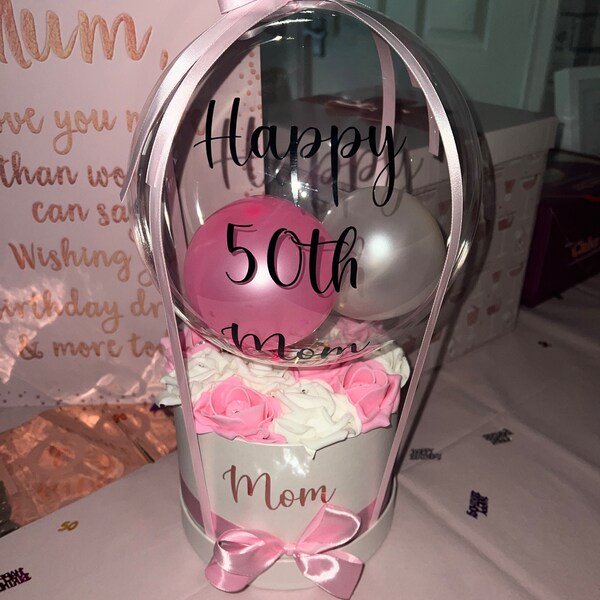 Hot Air Balloon Flower Box, Hat Box Flowers, Birthday Balloon ...