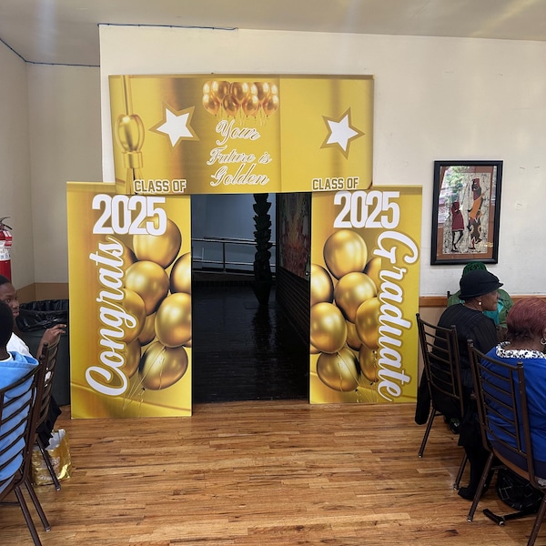 Custom Shape Graduation Decor Canva Template Bundle, Name Cutout, Grad ...