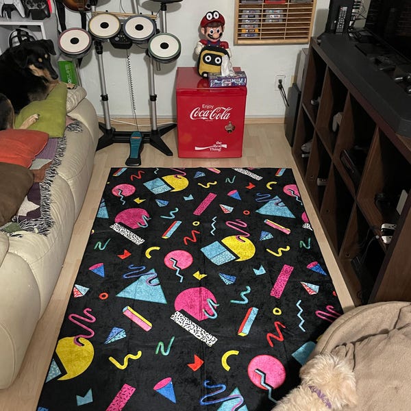 Arcade Carpet, Colorful Trippy Area Rug, 80s 90s Accent Floor Mat, Game ...