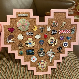 Pixel Heart Shaped Pin Board Cork Board multiple Sizes - Etsy