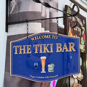 Personalised Pub Shed Hanging Swing Sign With Bracket Garden - Etsy UK