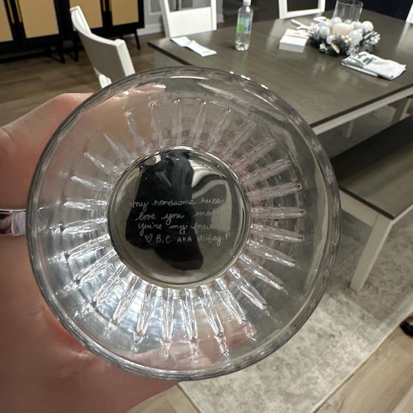 Custom Etched Handwriting Rock Glass - Engrave Your Handwritten Message ...