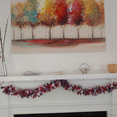 Patriotic Fabric Garland, Americana Garland,fabric Garland, Farmhouse ...