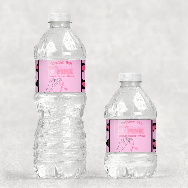 Party Favor Water Bottle Labels Large and Small Mockup | Add Your Own ...