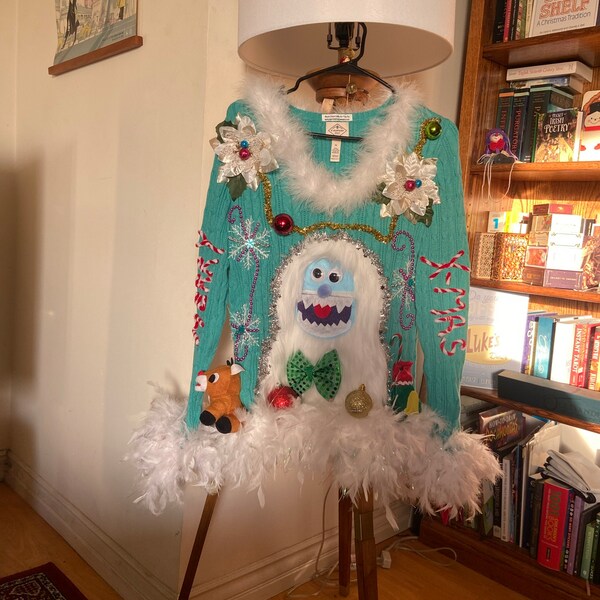 Yeti Abominable Snowman Sweater, Tacky Ugly Christmas Sweater, Gorgeous ...
