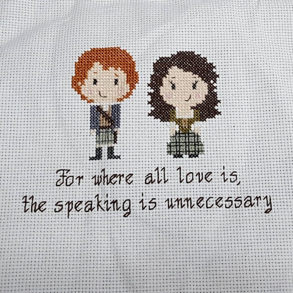 Outlander Inspired Cross Stitch Pattern - Jamie Claire Fraser Cross ...