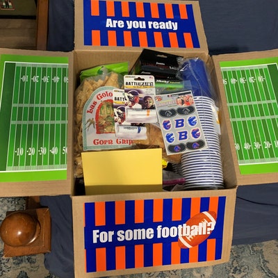 Football Care Package Stickers / Custom Gift Box for Him / Football ...