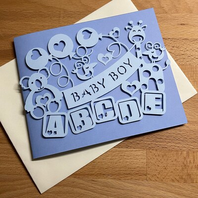 Baby Boy Paper Cut Svg / Dxf / Eps / Files and Pdf / Png Printable ...