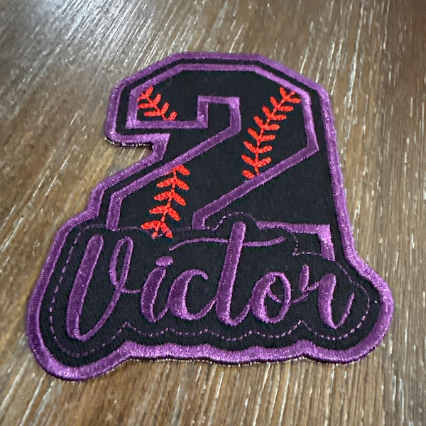 Personalized Baseball Name Patches, Custom Embroidered Baseball Number Patches Iron On/sew on ...